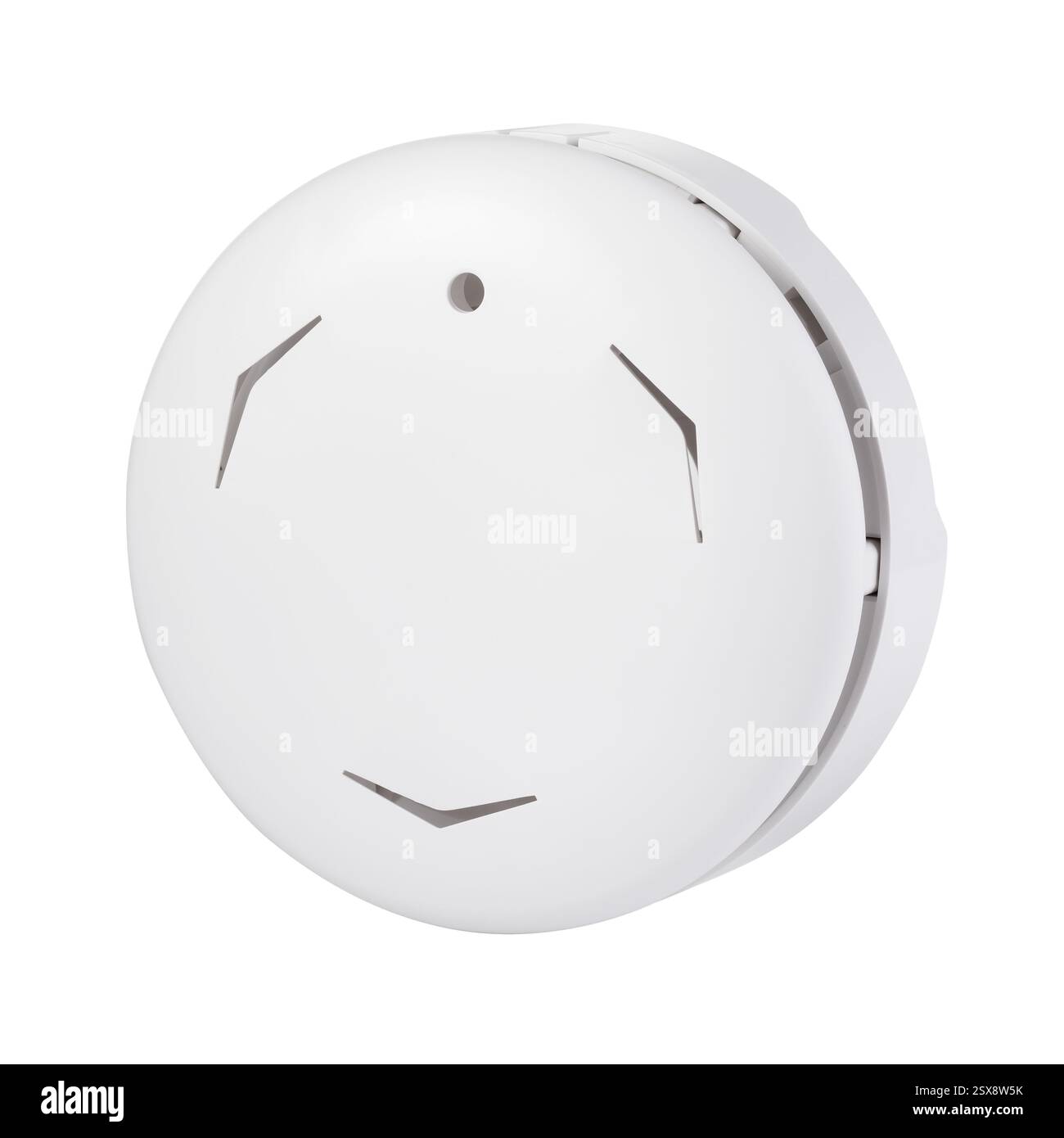 White plastic case of smoke detector isolated on white background Stock ...