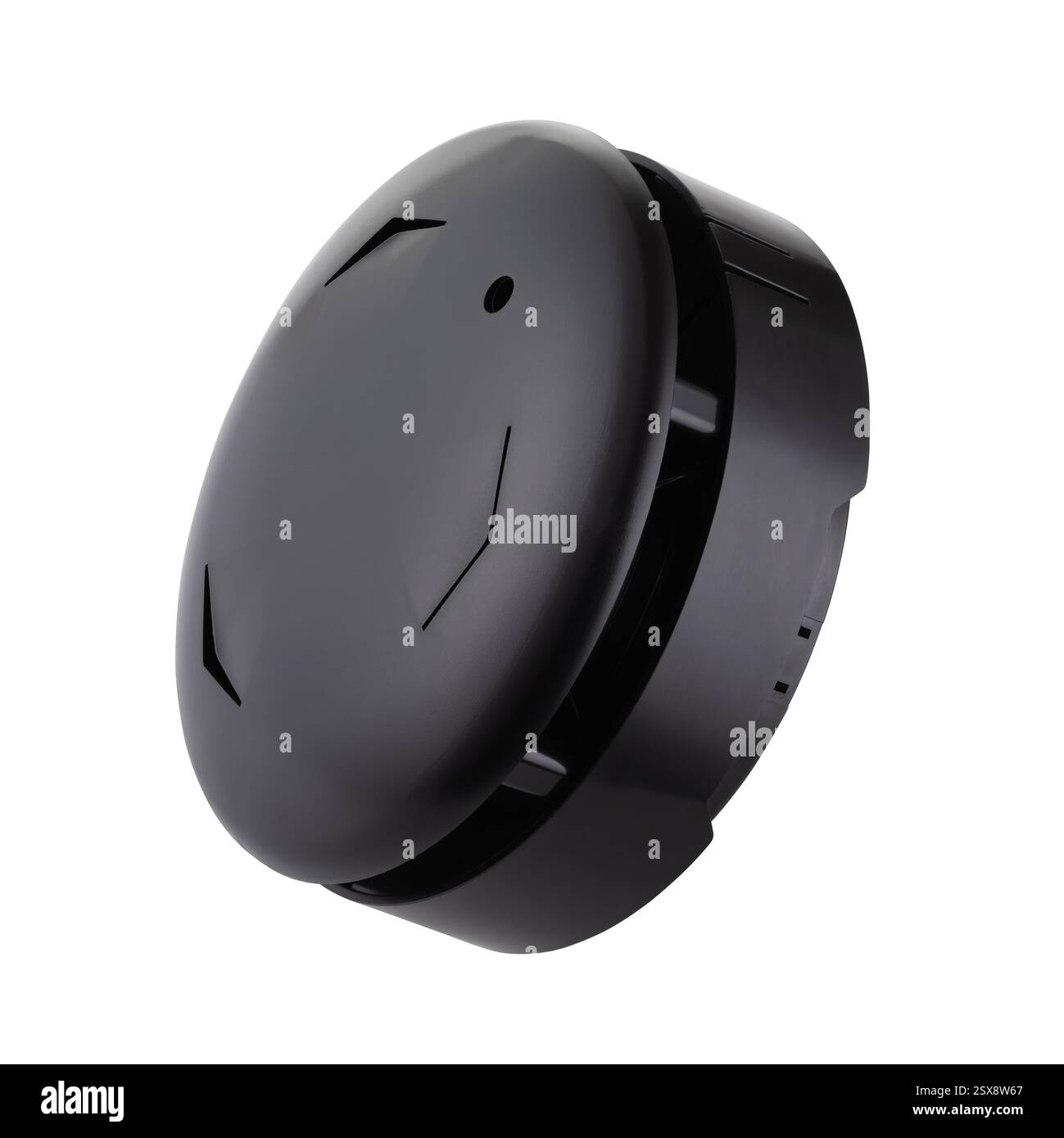 Empty black smoke detector case isolated on white background Stock ...