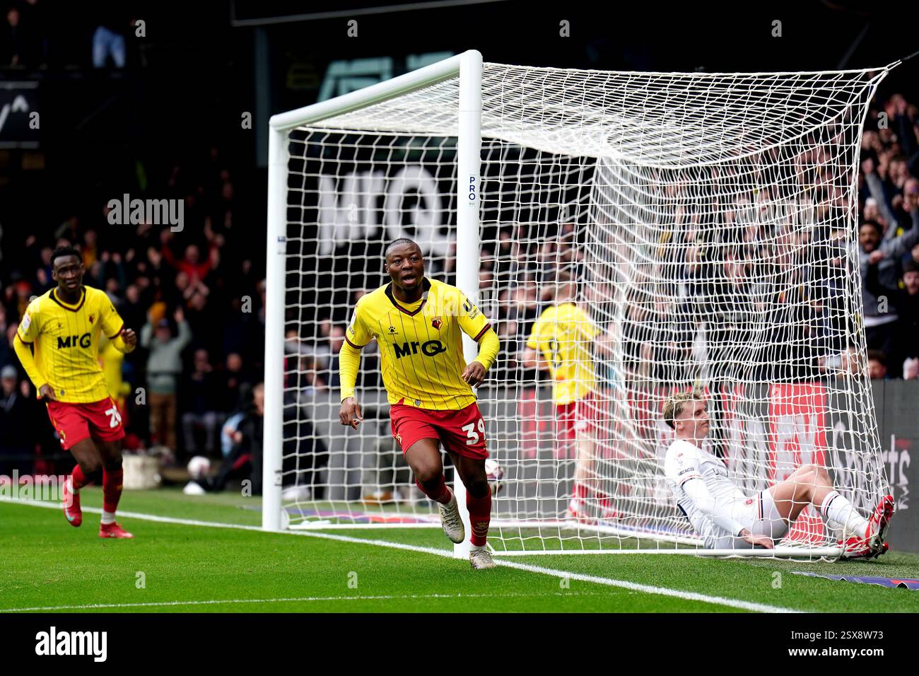 Watford’s Edo Kayembe celebrates scoring their side's second goal of ...