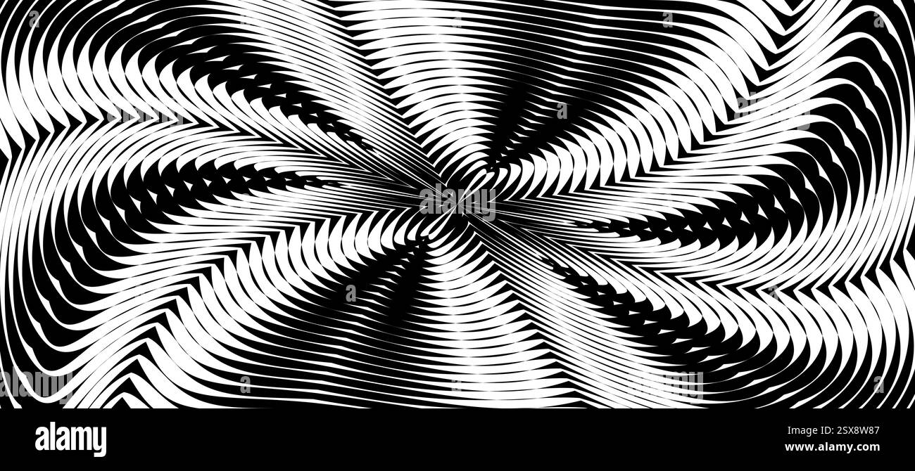 Deep Black Abstract Background with a Wavy Moire Effect. Contrast ...