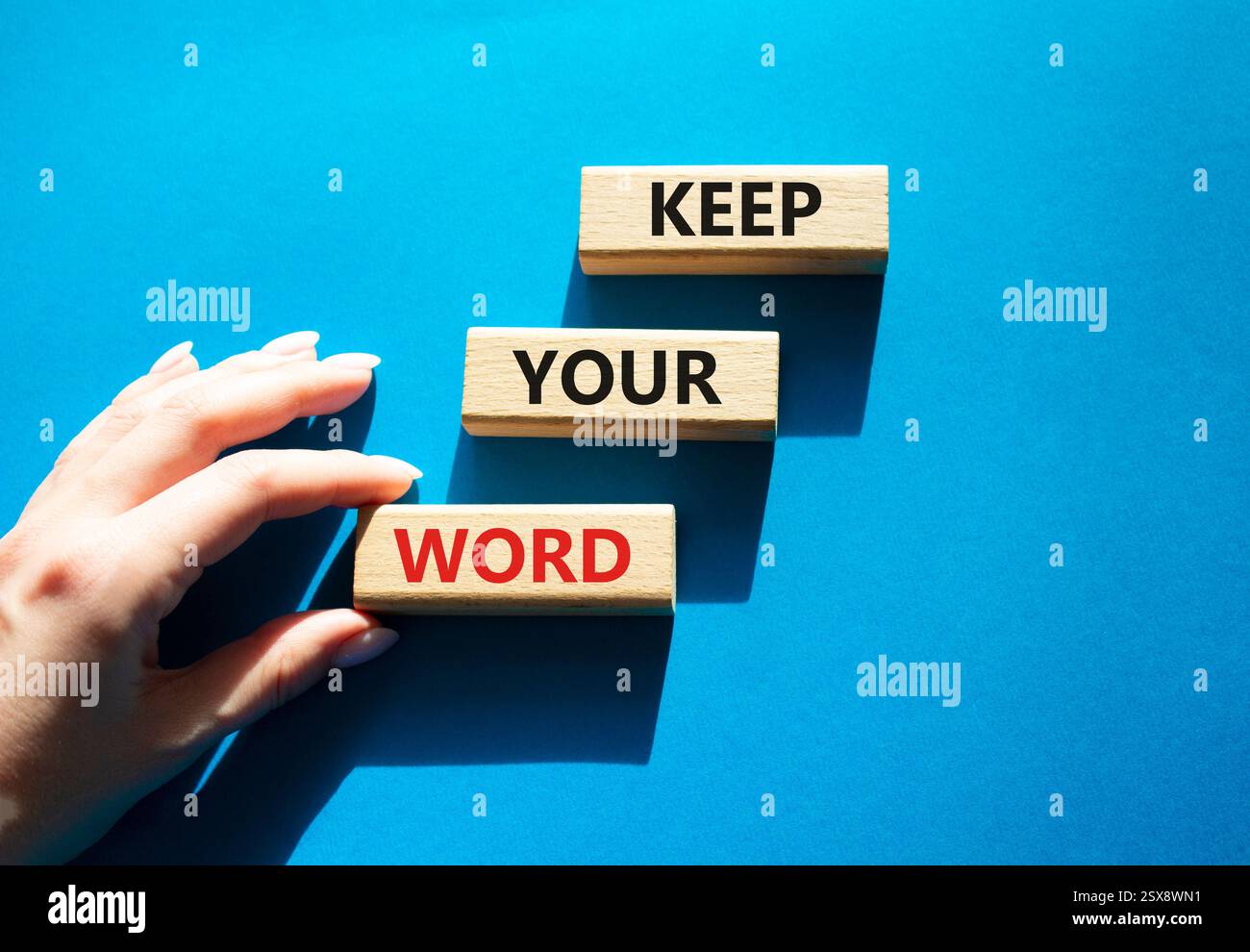 Keep your word symbol. Wooden blocks with words Keep your word ...