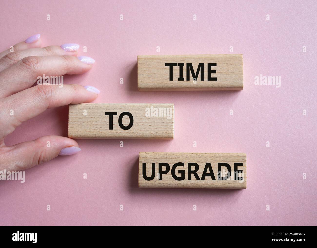 Time to Upgrade symbol. Concept words Time to Upgrade on wooden blocks ...