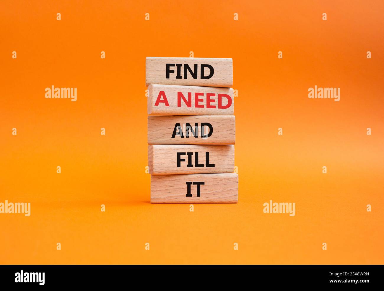 Fill the need symbol. Concept word Find a Need and Fill it on wooden ...