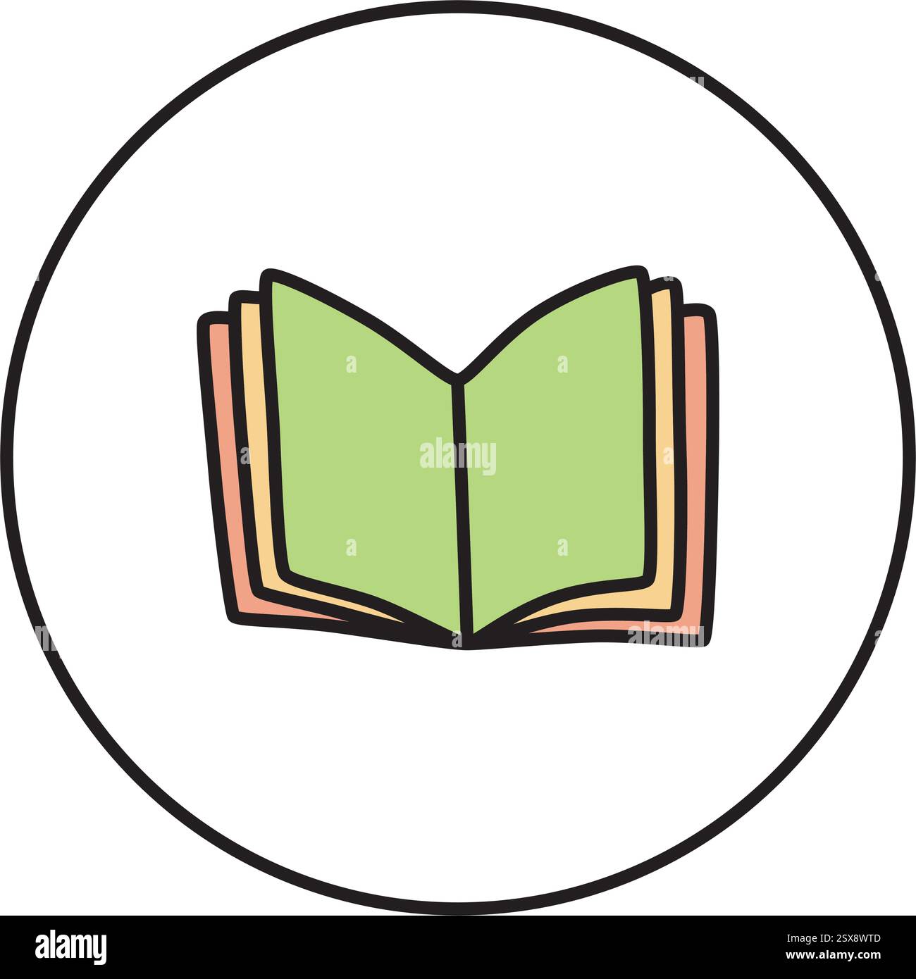 Doodle open book icon hand drawn with thin line, minimalistic style and ...