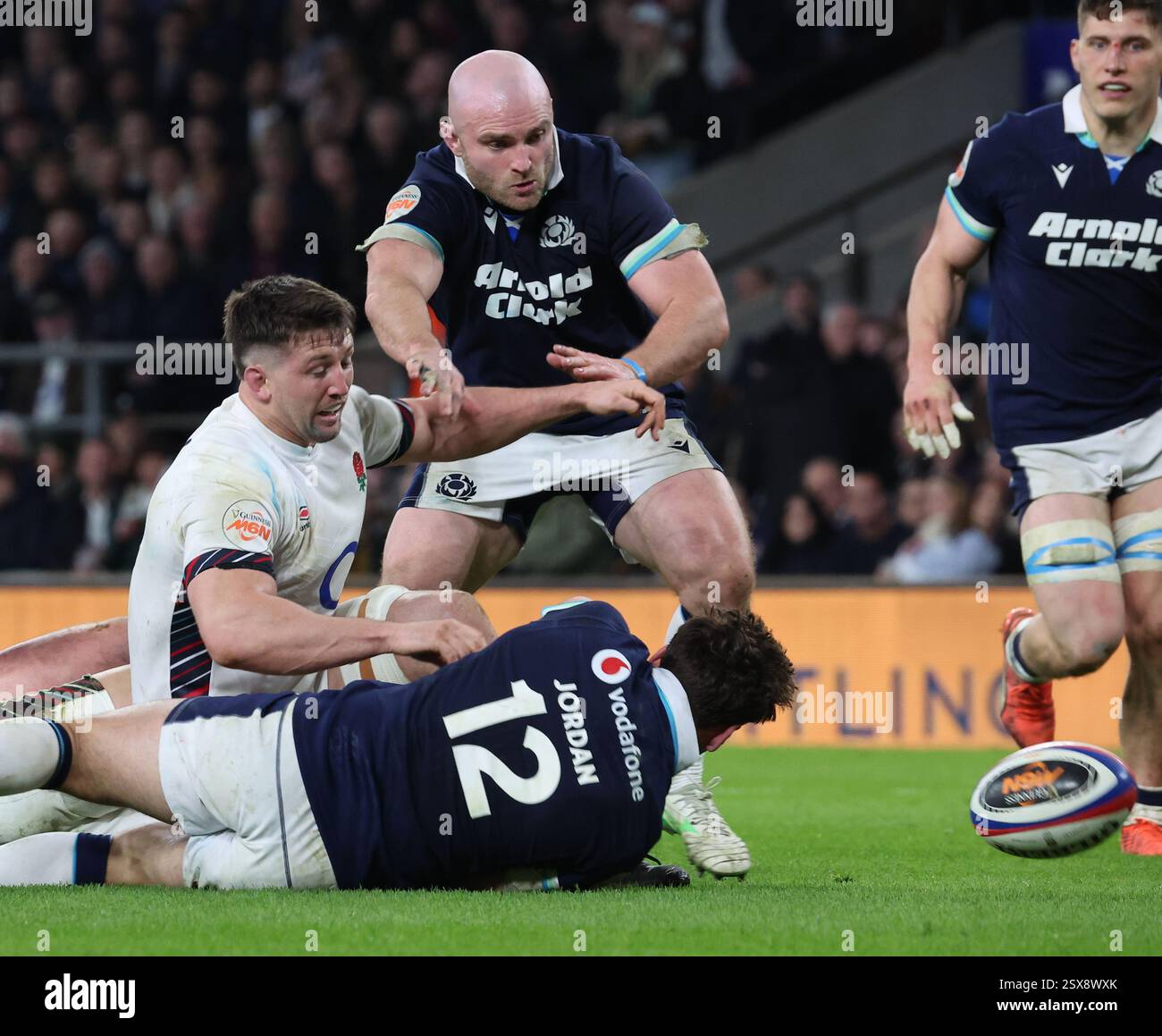 L-R England's Ben Curry(Sale Sharks) and Pierre Schoeman(Edinburgh ...