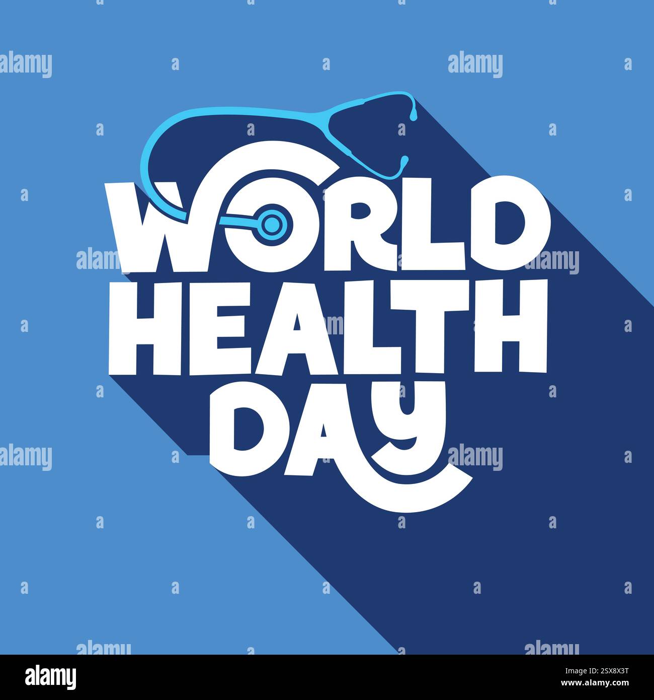 World Health Day concept with a medical stethoscope vector illustration ...