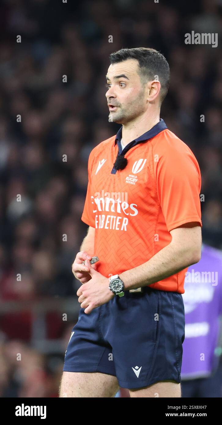 London, UK. 22nd Feb, 2025. Referee Pierre Brousset during The Calcutta ...