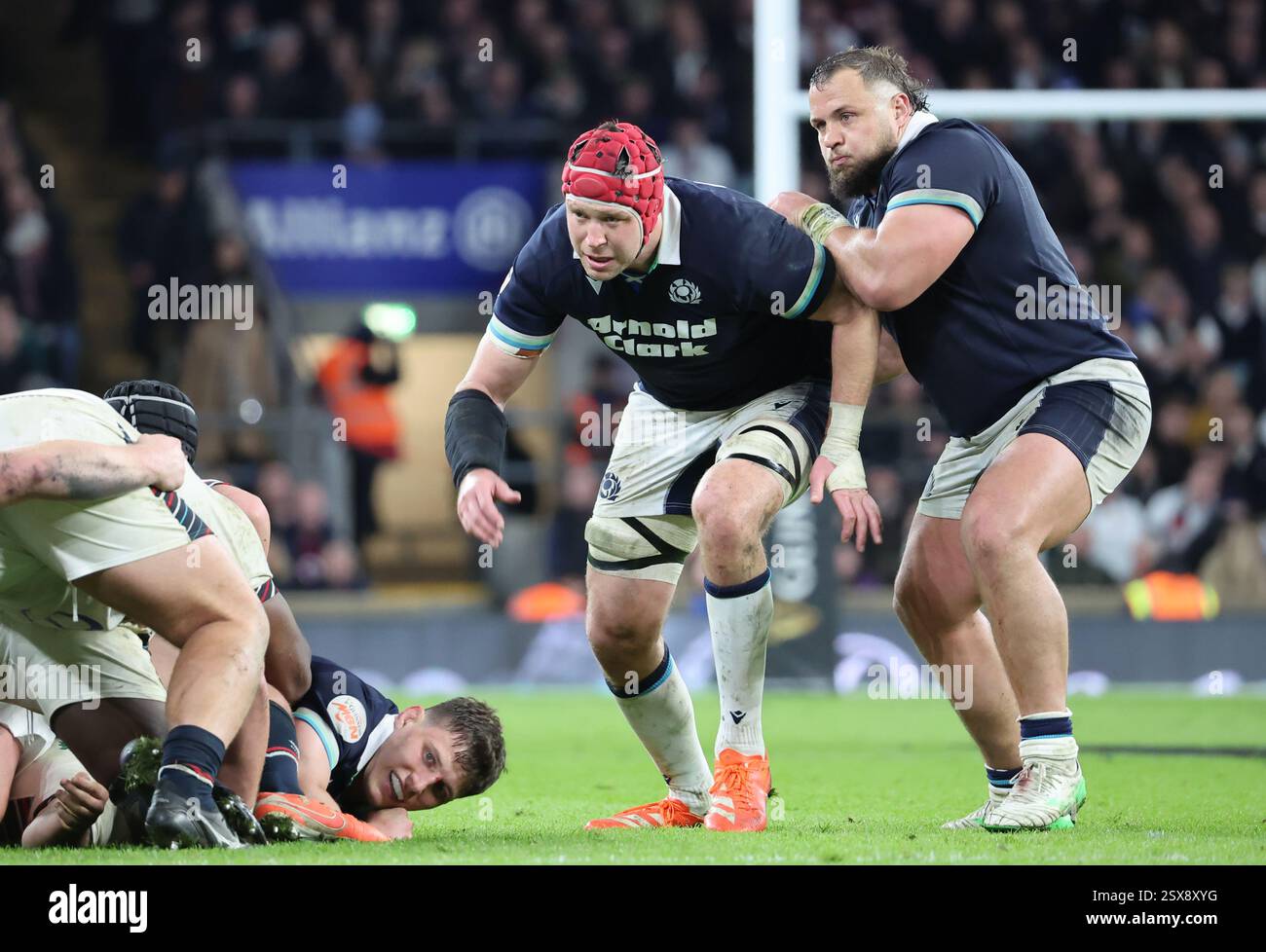 L-R Grant Gilhurst(Edinburgh Rugby)of Scotland and Ewan Ashman ...