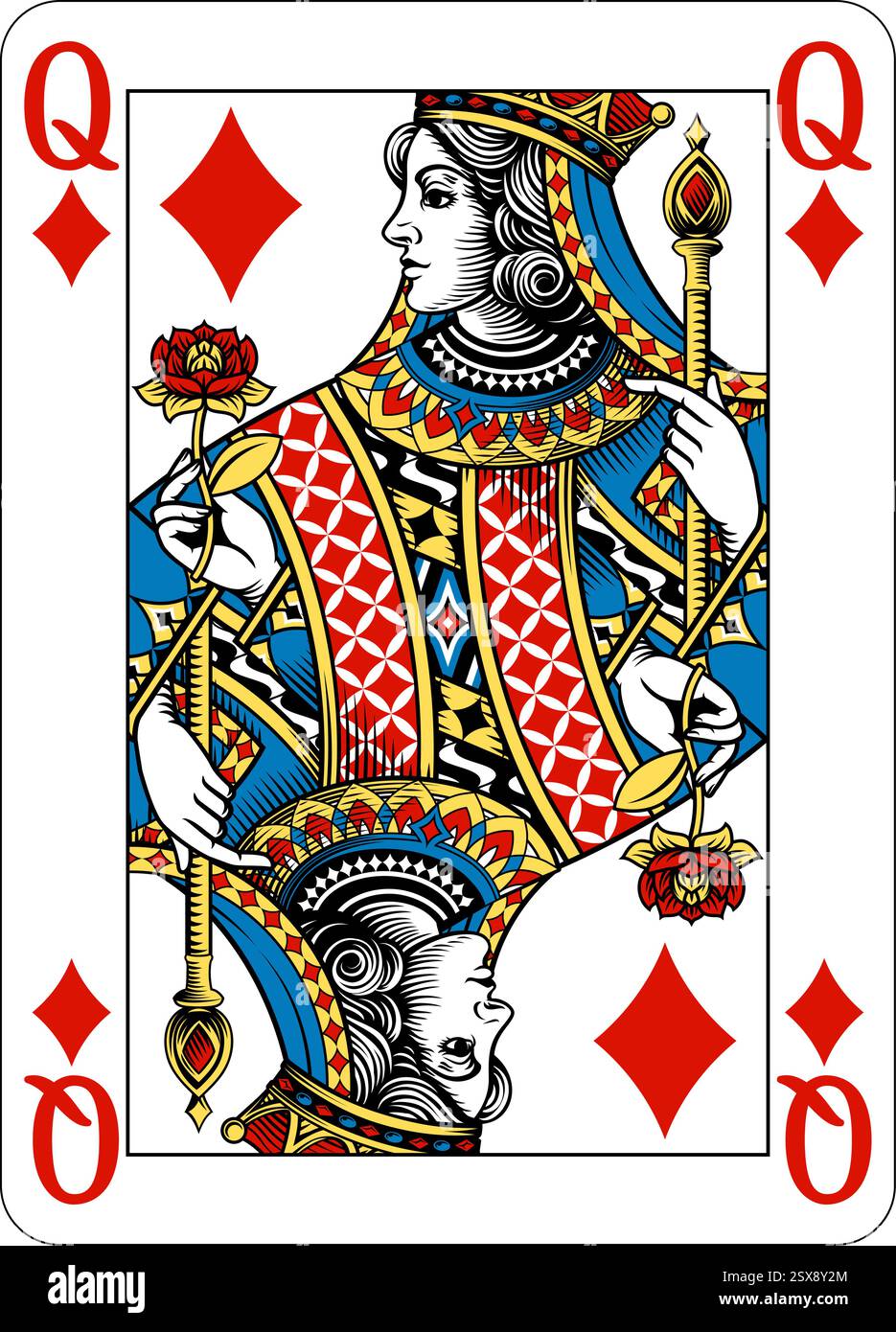 Queen of Diamonds Design Deck of Playing Cards Stock Vector Image & Art ...