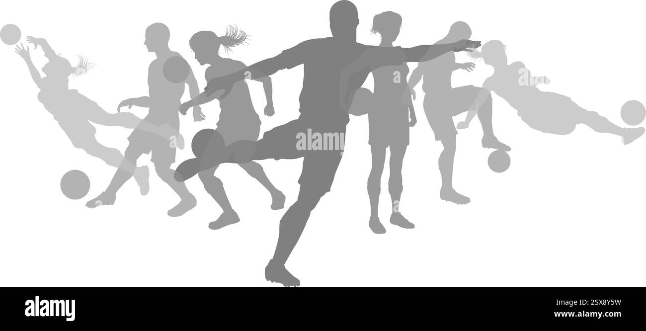 Soccer Football Players Silhouettes Stock Vector Image & Art - Alamy