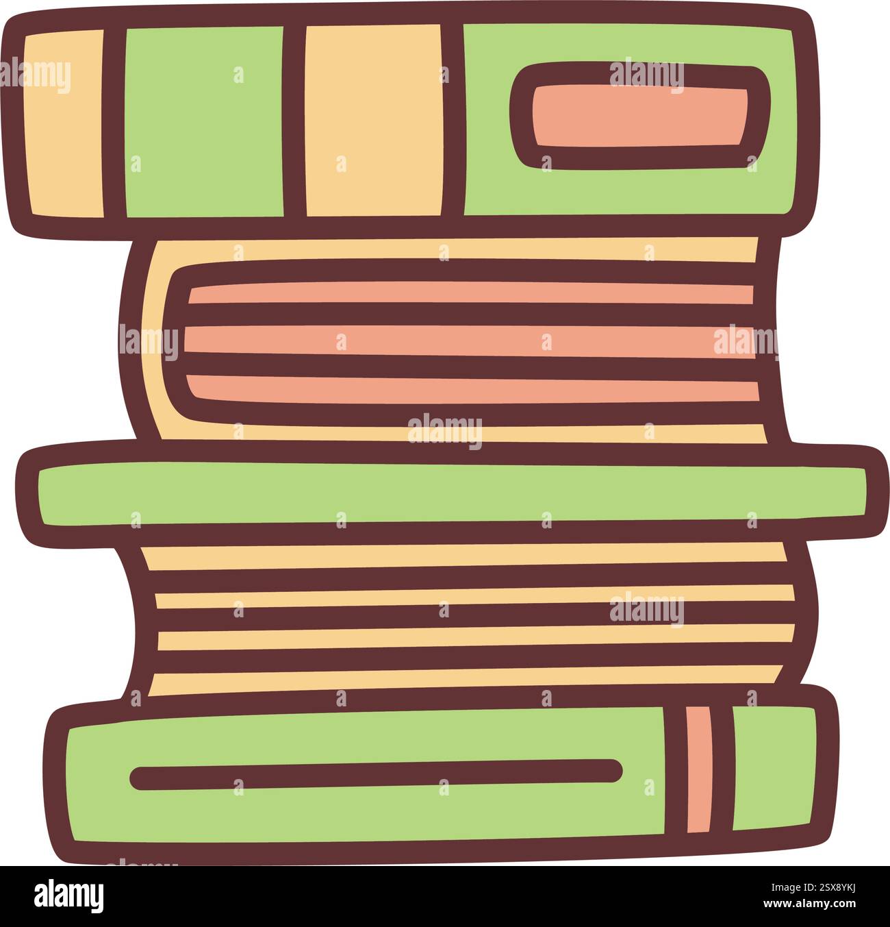 Doodle pile of books icon hand drawn with thin line, minimalistic style ...