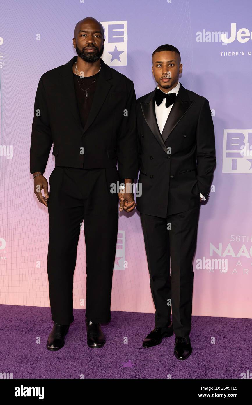 Pasadena, USA. 22nd Feb, 2025. Elliott Cooper and Greg Mathis Jr ...