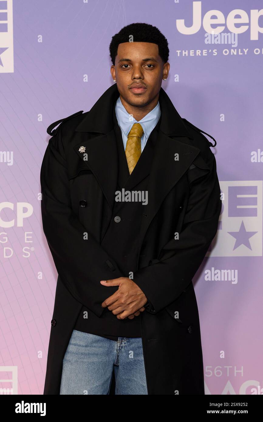 Pasadena, USA. 22nd Feb, 2025. Jabari Banks attends the arrivals of the ...