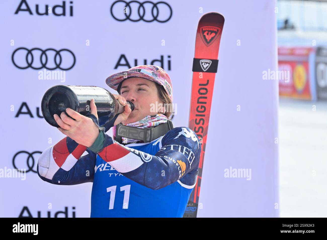 Sestriere, Italy. 23rd Feb, 2025. Paula MOLTZAN (USA) 3° place during ...