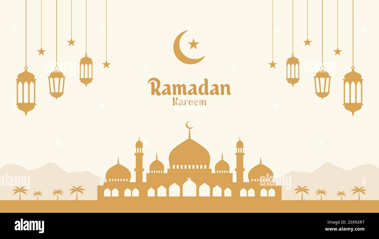 Ramadan Kareem banner background. Vector illustration Stock Vector ...