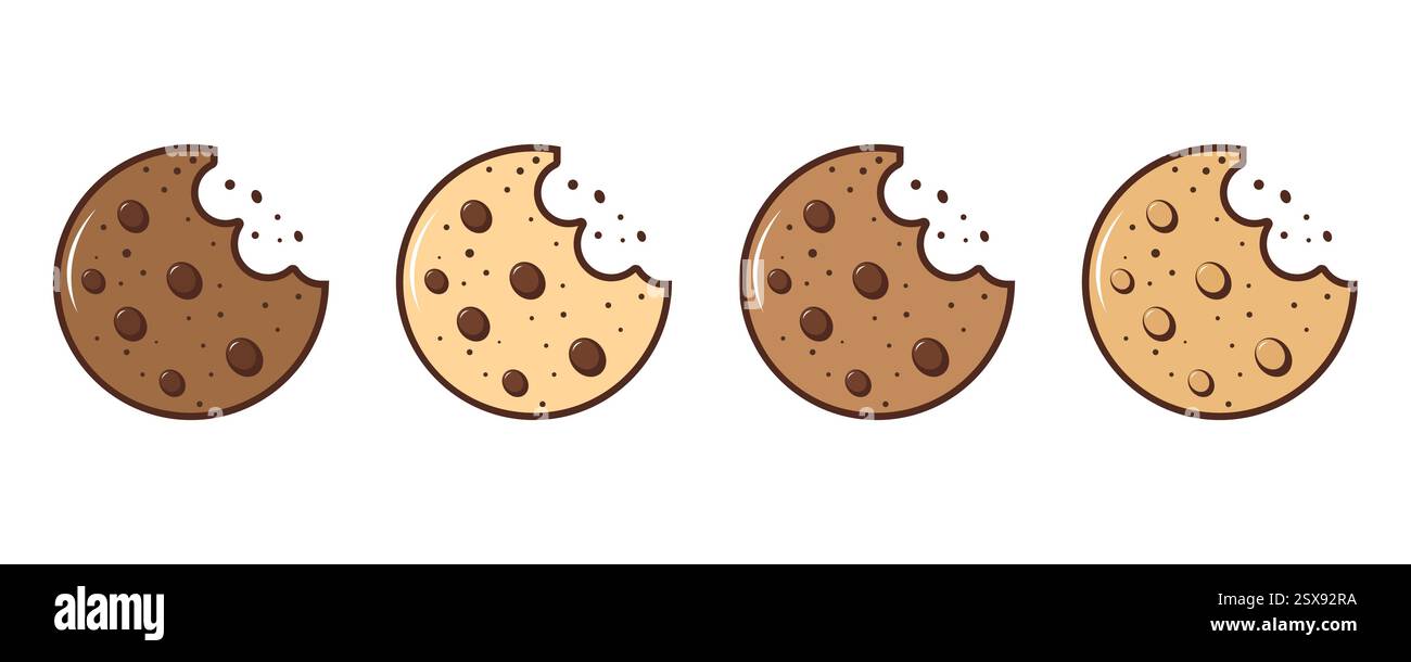Cookie vector set. Biscuit and snack vector icon, Bakery dessert food ...