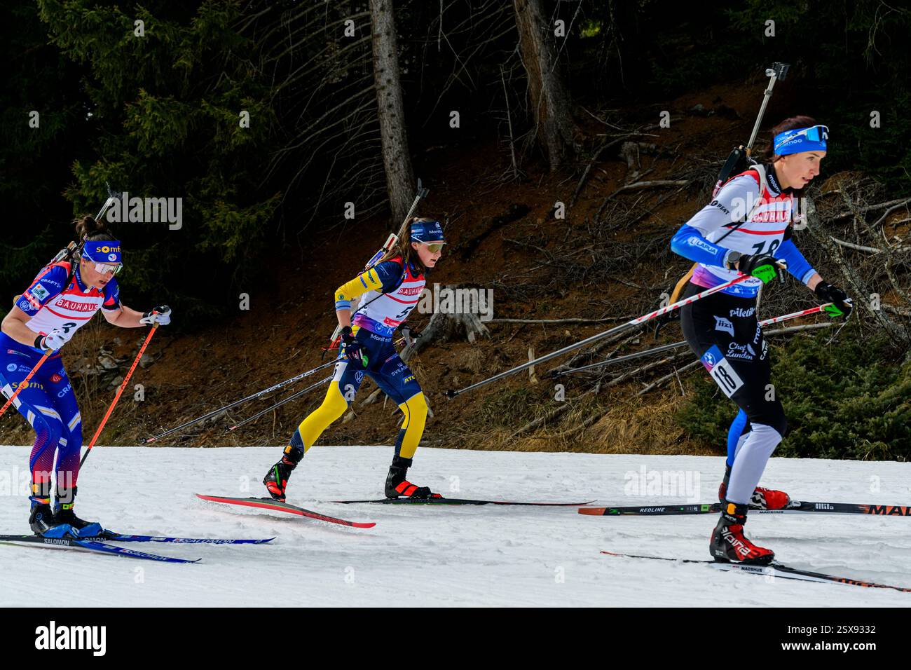 250223 Julia Simon of France, Ella Halvarsson of Sweden and Tuuli ...