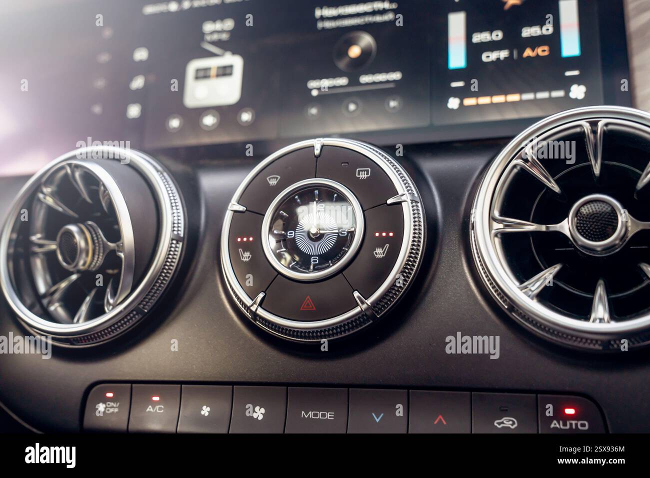 Modern Car Dashboard with Advanced Climate Control and Infotainment for ...