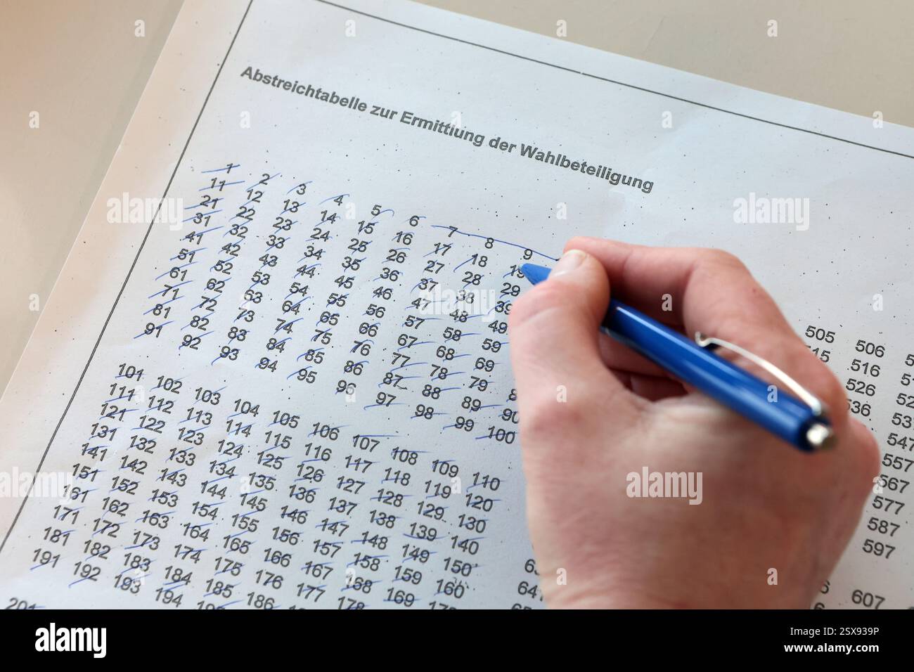Wernigerode, Germany. 23rd Feb, 2025. An election worker notes the ...