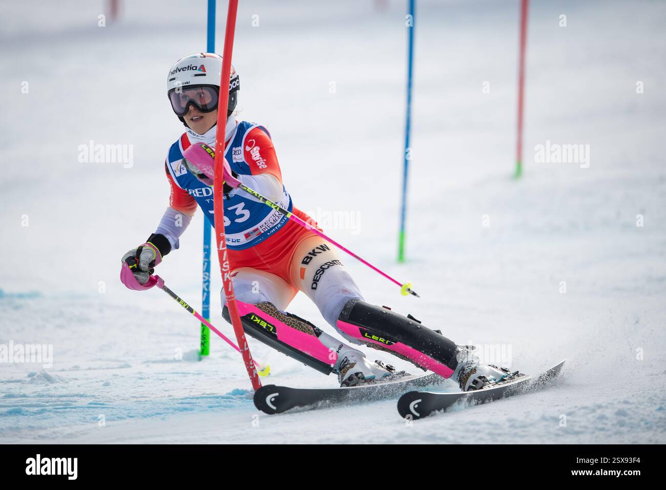 Sestriere, Italia. 23rd Feb, 2025. Suisse's Danioth Aline speeds down ...