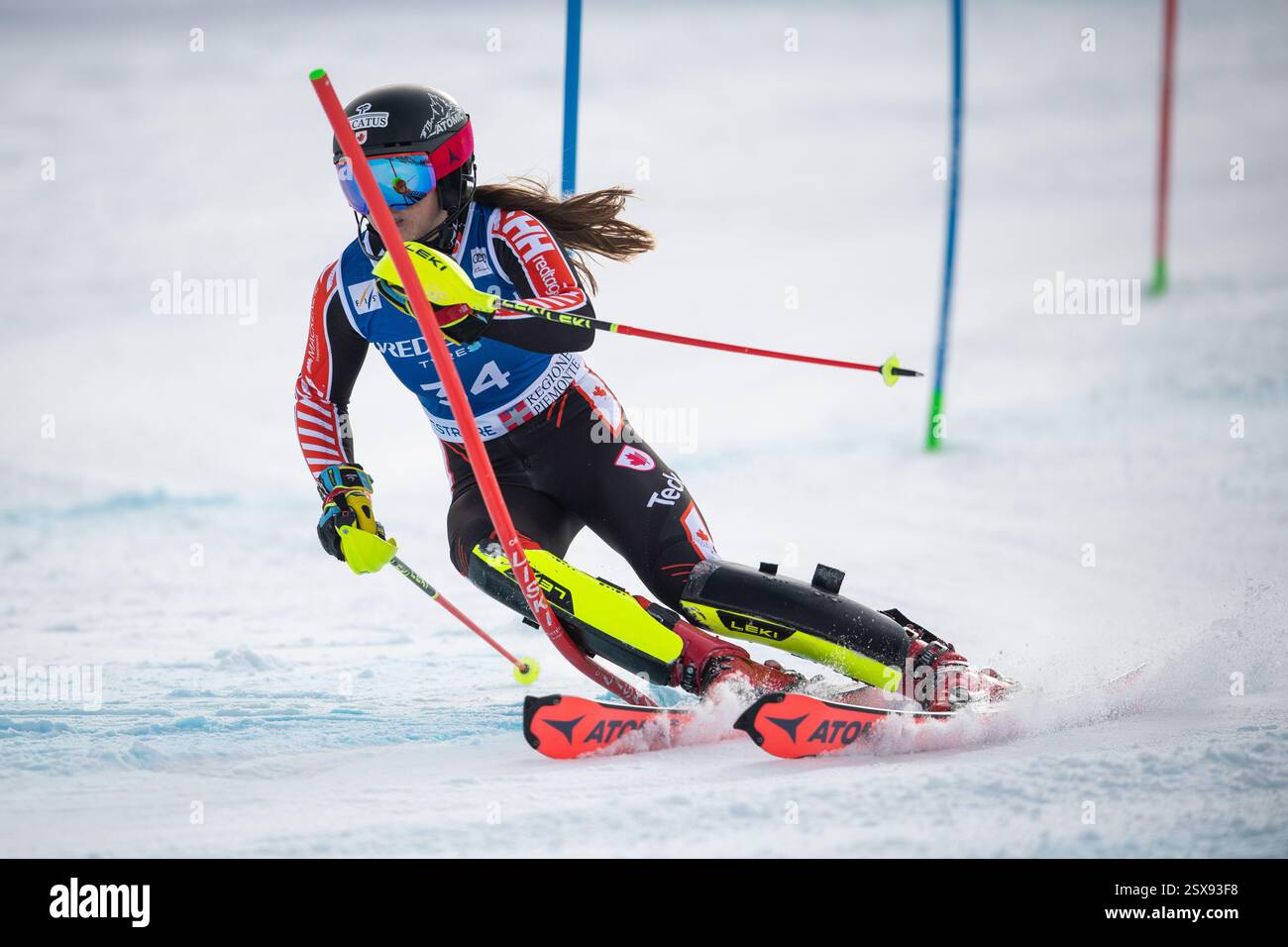 Canada’s Amelia Smart speeds down the course during an alpine ski ...
