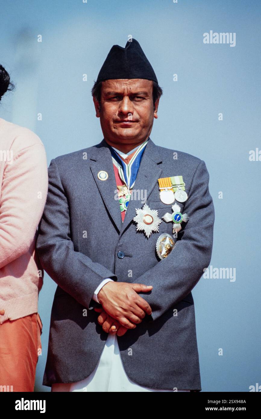 Nepalese Prime Minister Lokendra Bahadur Chand waits to receive Queen ...