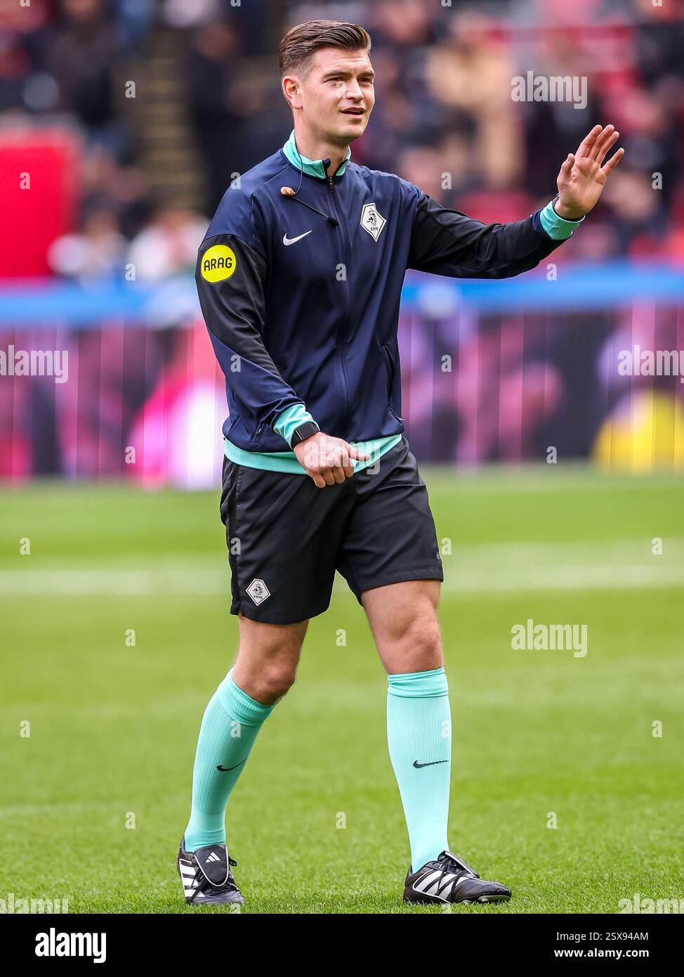 AMSTERDAM, NETHERLANDS - FEBRUARY 23: Referee Joey Kooij reacts during ...