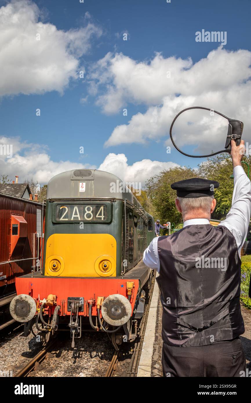 BR Class 20 No.D8188 arrives at Medstead station on the Mid Hants ...