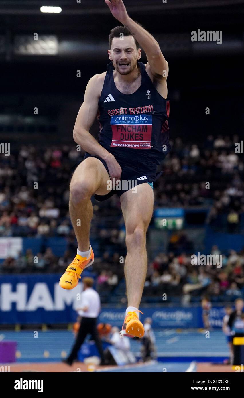 Jacob Fincham-Dukes after pulling a muscle in the Men's Long Jump on ...