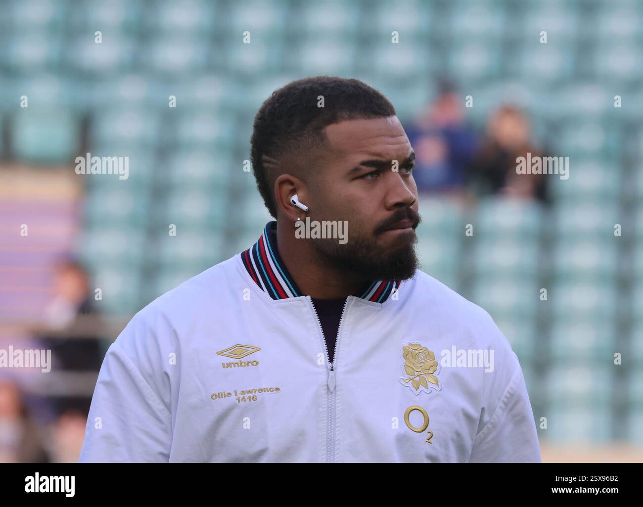 London, UK. 22nd Feb, 2025. England's Ollie Lawrence(Bath Rugby) before ...