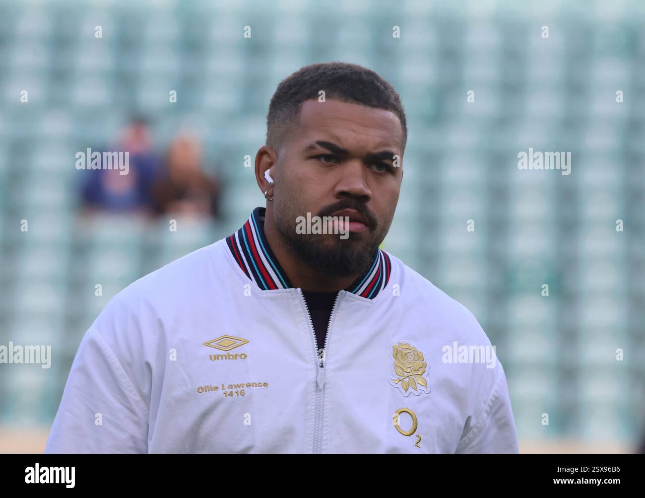 London, UK. 22nd Feb, 2025. England's Ollie Lawrence(Bath Rugby) before ...