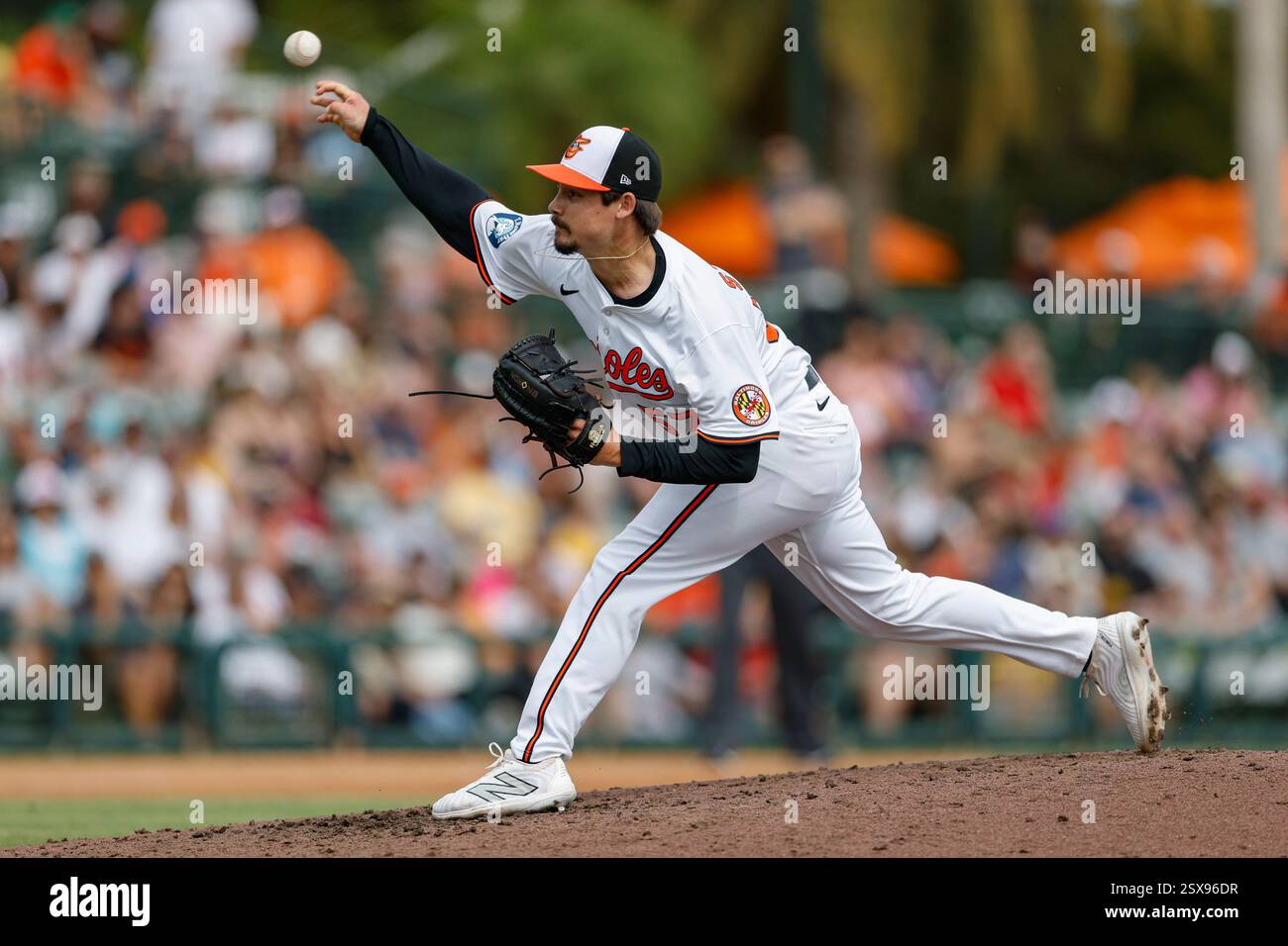 Sarasota, FL USA; Baltimore Orioles pitcher Kade Strowd (57) delivers a ...