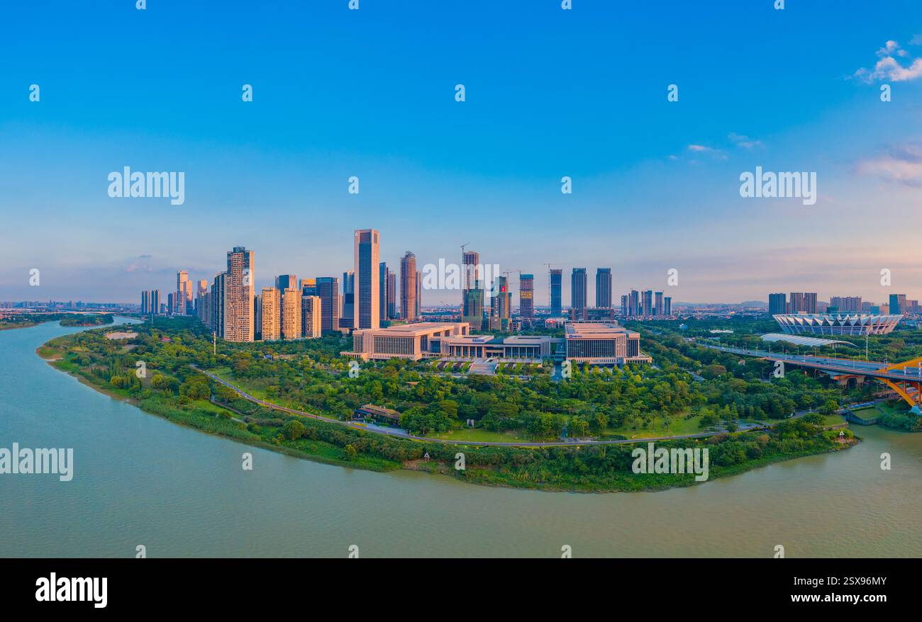 Aerial Scenery of Dongping New City, Foshan City, Guangdong Province ...