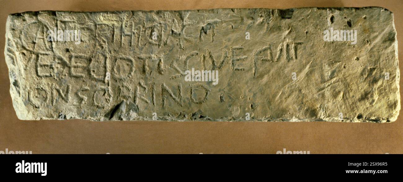 Front (Face A) of the Cantiorix Stone, an early C6th inscribed pillar ...
