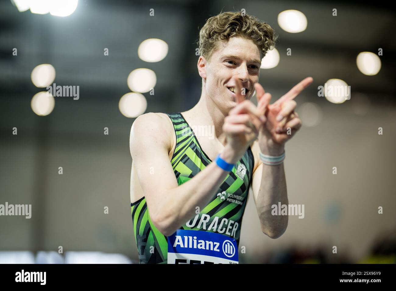 Timon Inghelbrecht celebrates as he crosses the finish line to win the ...
