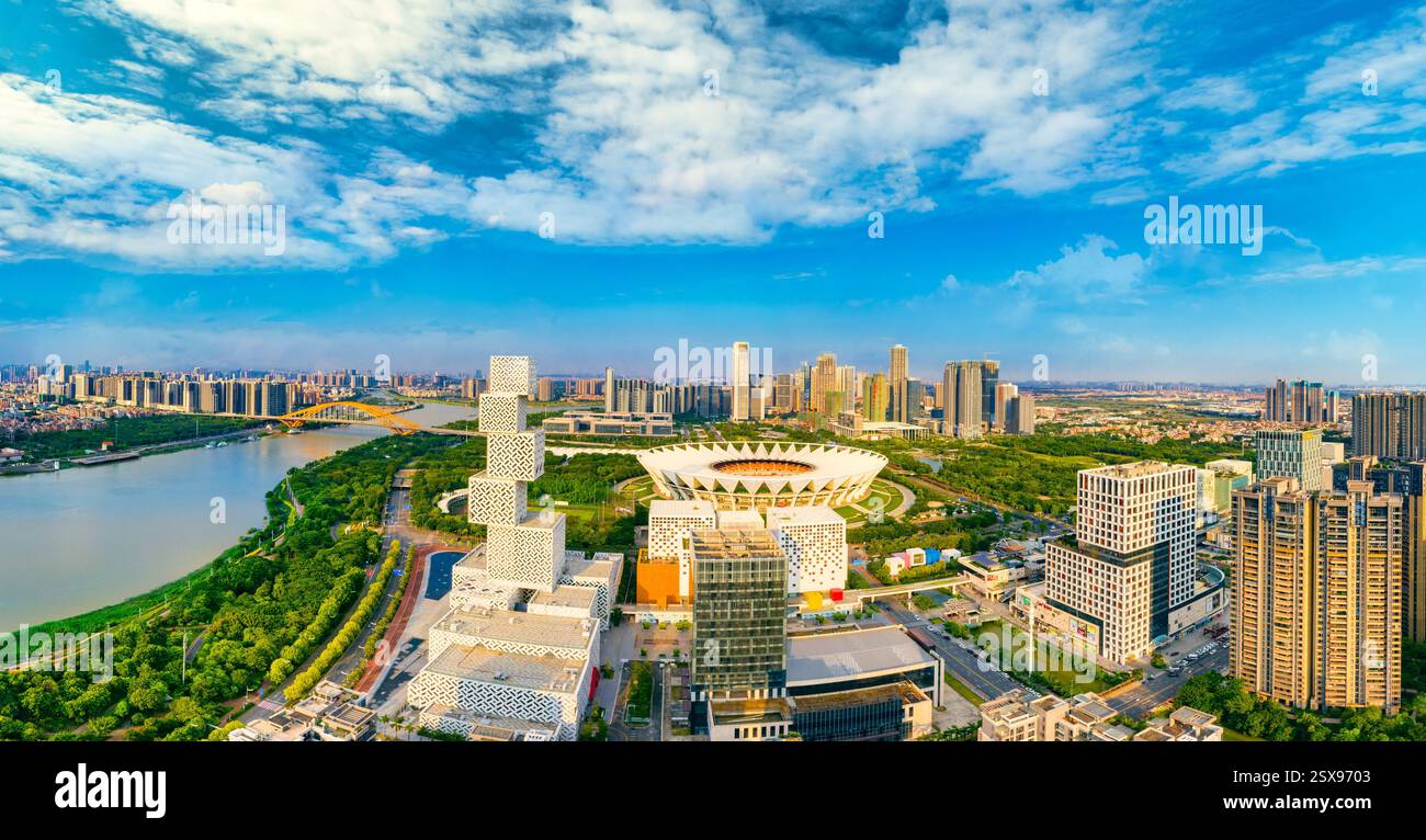 Aerial Scenery of Dongping New City, Foshan City, Guangdong Province ...