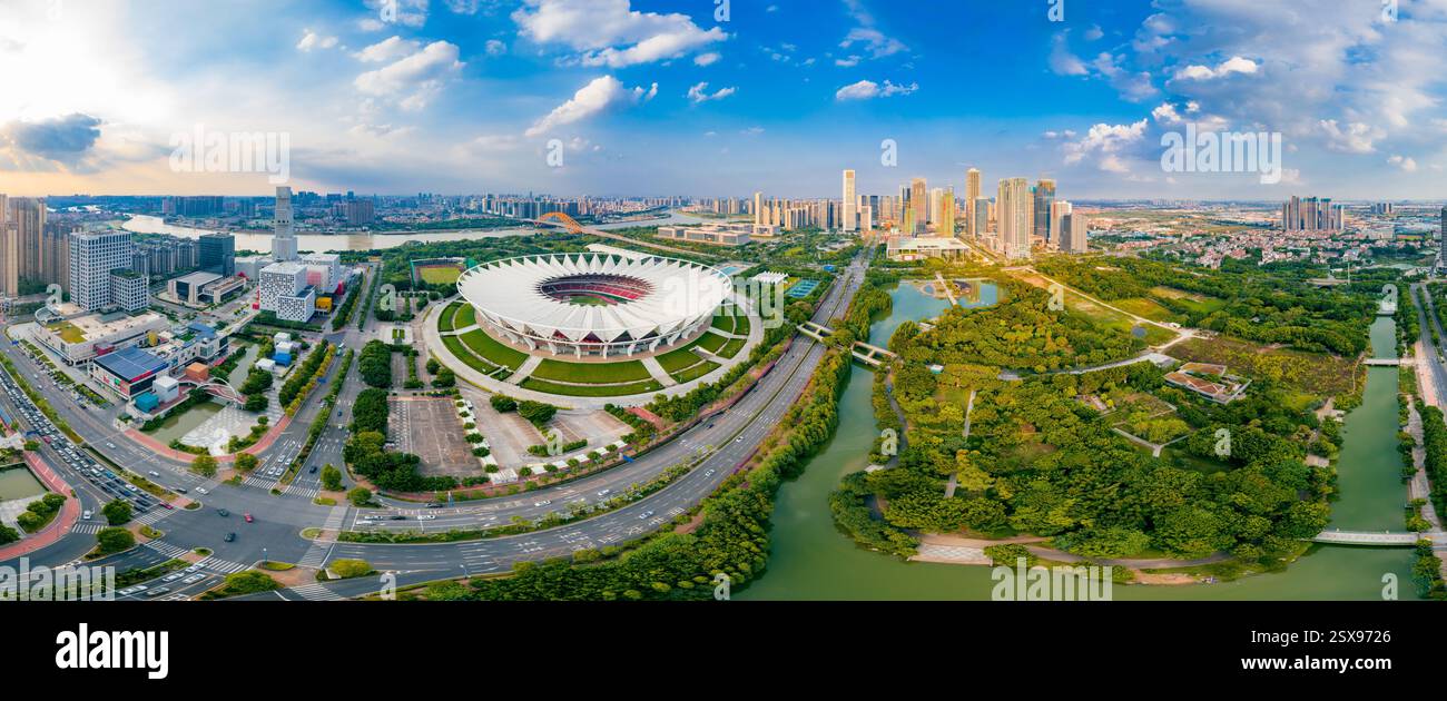 Aerial Scenery of Dongping New City, Foshan City, Guangdong Province ...