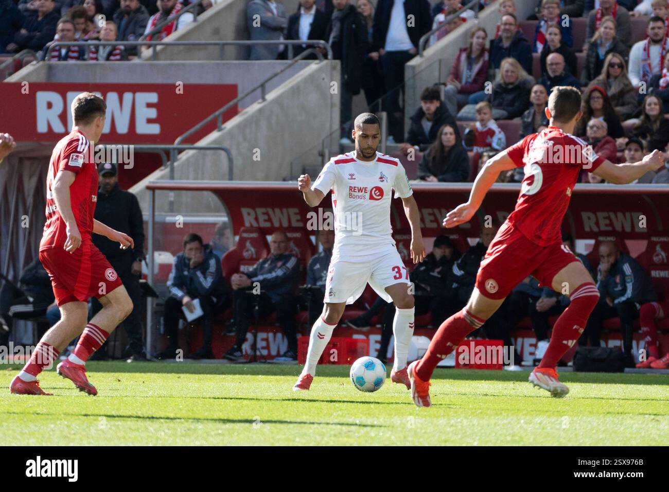 Koeln, Deutschland. 23rd Feb, 2025. Am Ball Linton Maina (1. FC Koeln, #37) 1. FC Koeln vs ...