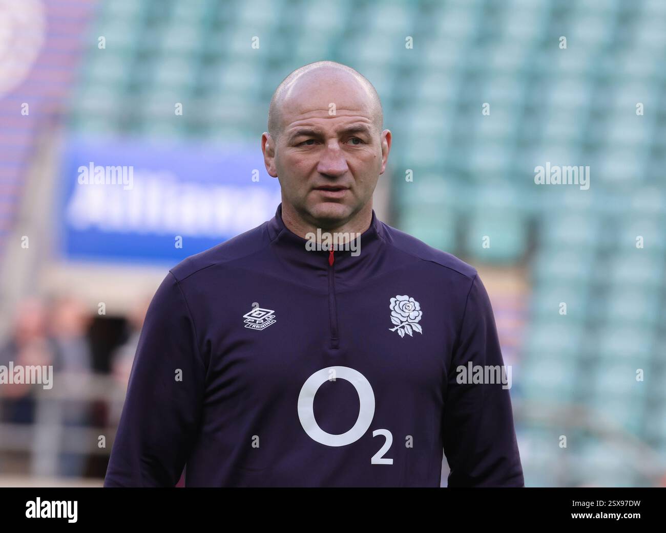 London, UK. 22nd Feb, 2025. England's Coach Steve Borthwick before kick off during The Calcutta ...