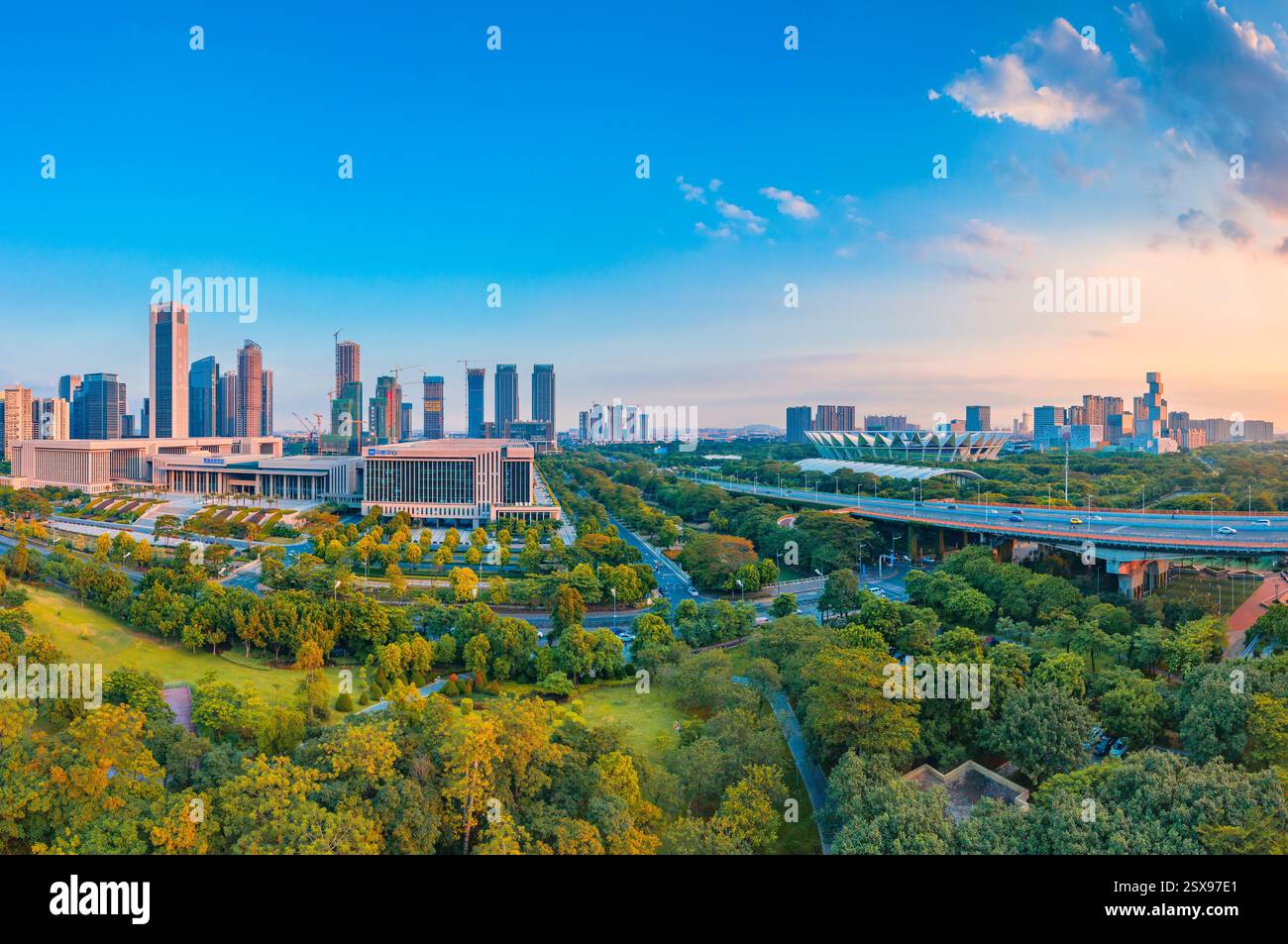 Aerial Scenery of Dongping New City, Foshan City, Guangdong Province ...