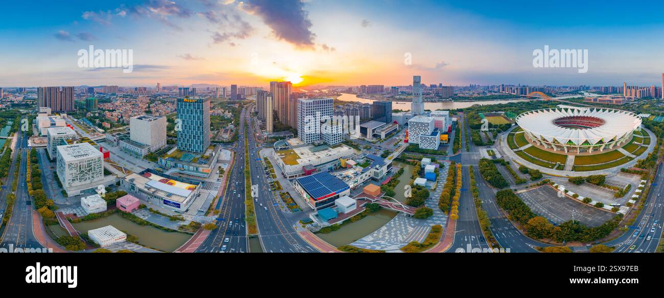 Aerial Scenery of Dongping New City, Foshan City, Guangdong Province ...