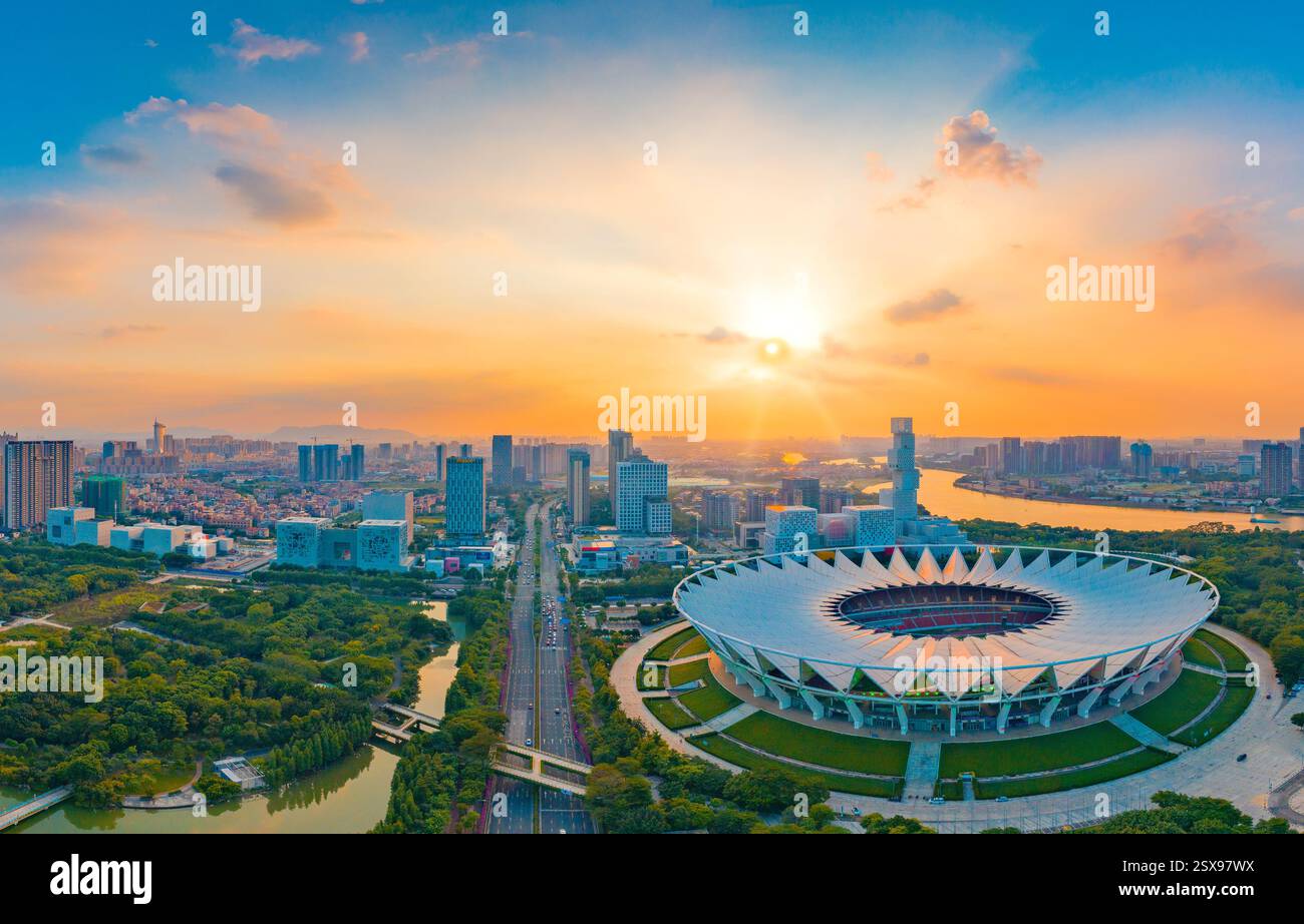 Aerial Scenery of Dongping New City, Foshan City, Guangdong Province ...