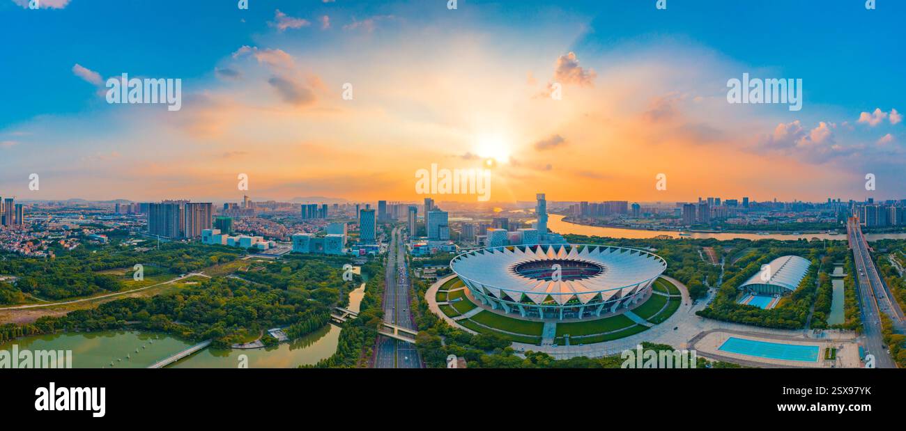 Aerial Scenery of Dongping New City, Foshan City, Guangdong Province ...
