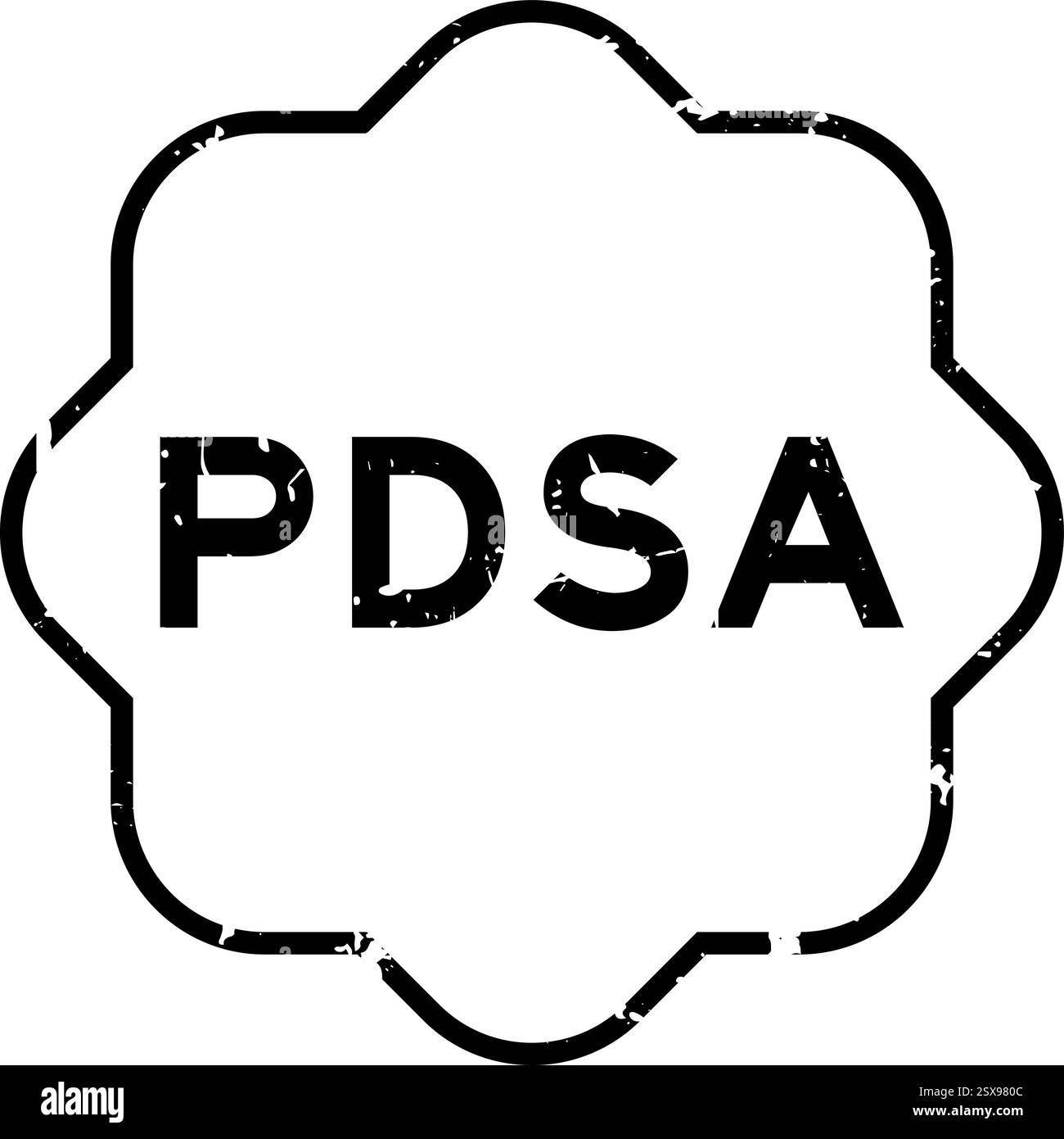 Grunge black PDSA (Abbreviation of plan do study act) word square ...