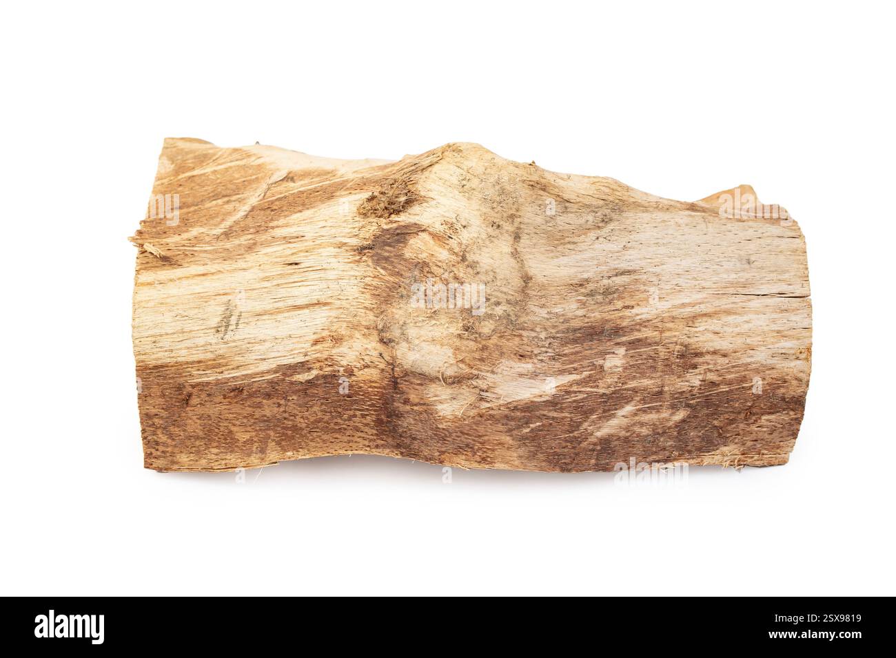 Single fire wood log, isolated on white Stock Photo - Alamy