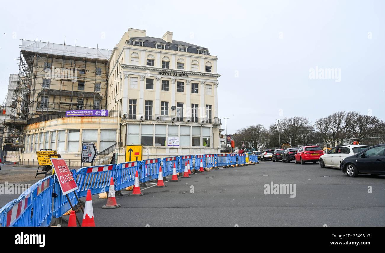 Brighton UK 23rd February 2025 - Part of the A259 Brighton seafront ...