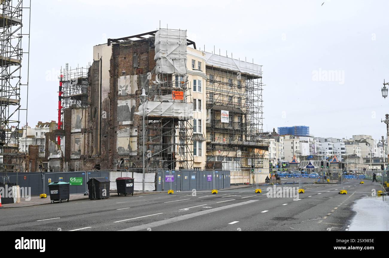 Brighton UK 23rd February 2025 - Part of the A259 Brighton seafront ...