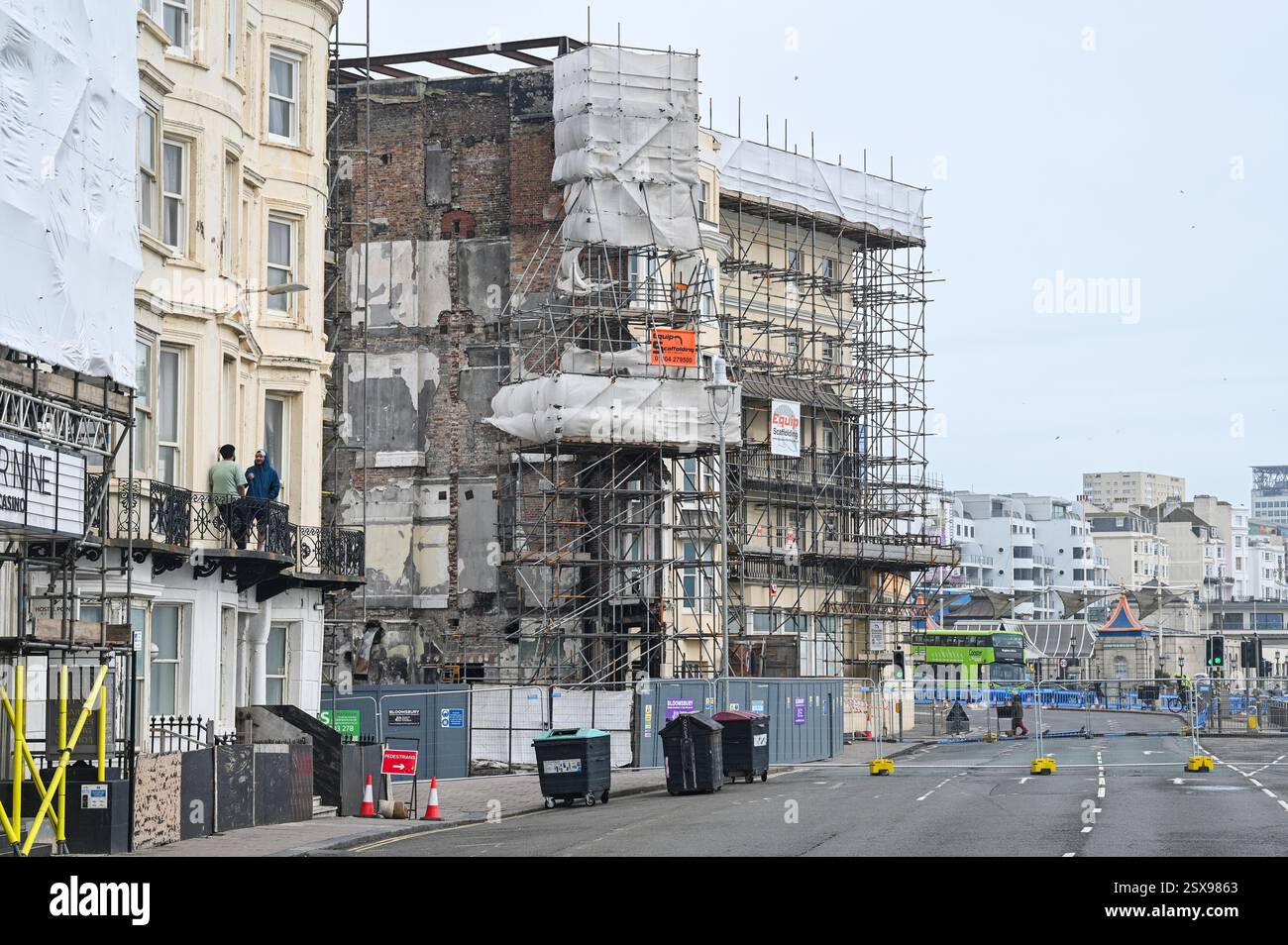 Brighton UK 23rd February 2025 - Part of the A259 Brighton seafront ...