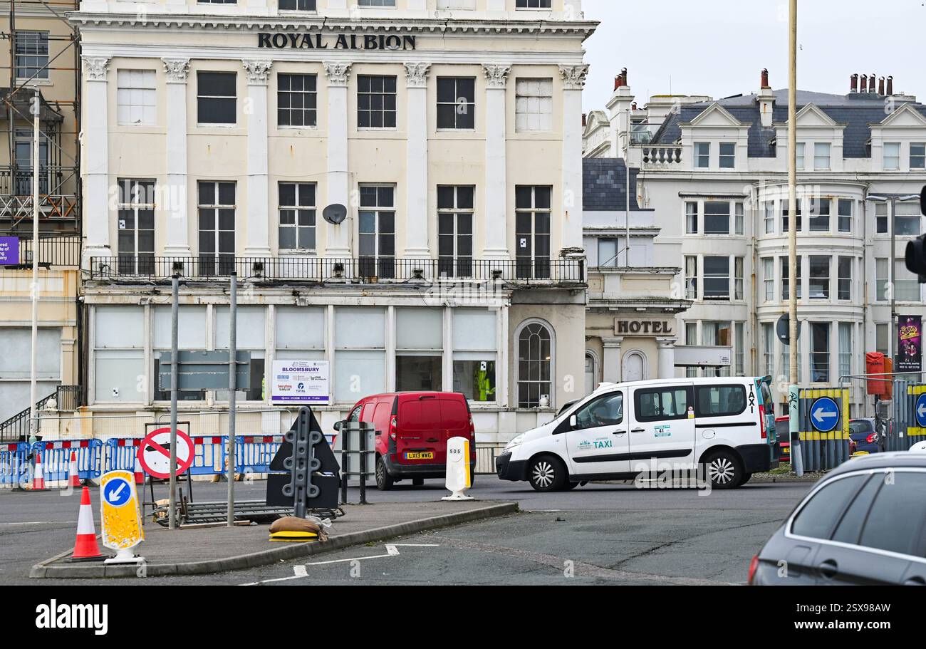 Brighton UK 23rd February 2025 - Part of the A259 Brighton seafront ...