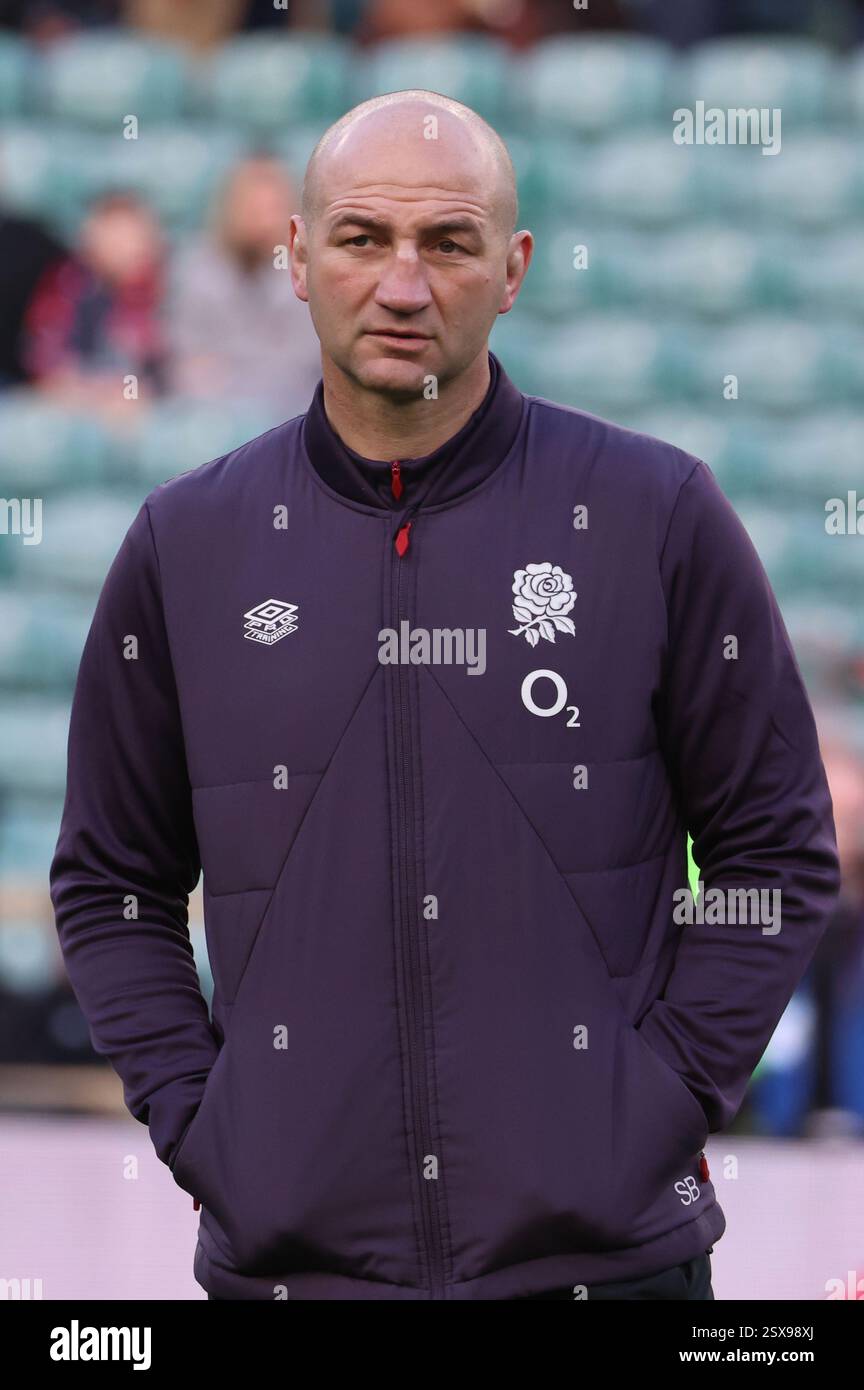 London, UK. 22nd Feb, 2025. England's Coach Steve Borthwick before kick off during The Calcutta ...